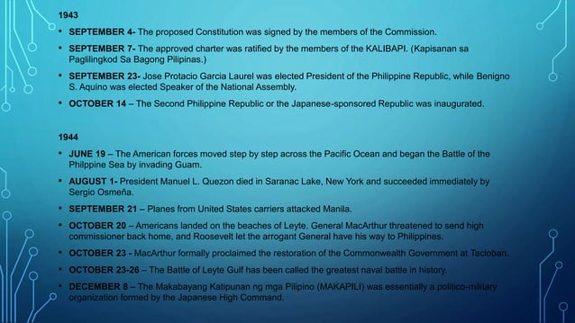 Timeline of the philippine history from spanish era japanese era | PPTX ...