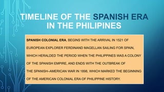 Timeline of the philippine history from spanish era japanese era | PPTX
