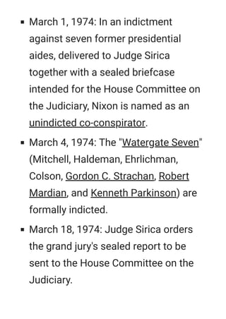 Timeline of the watergate scandal wikipedia | PDF