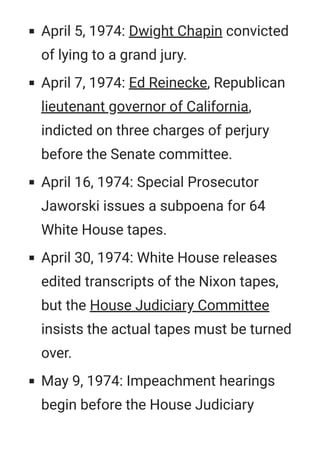 Timeline of the watergate scandal wikipedia | PDF