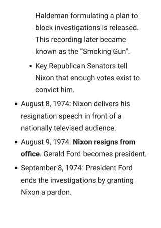 Timeline of the watergate scandal wikipedia | PDF