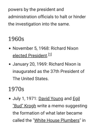Timeline of the watergate scandal wikipedia | PDF