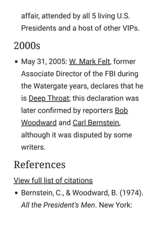 Timeline of the watergate scandal wikipedia | PDF