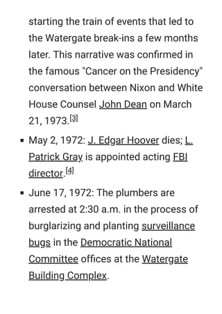 Timeline of the watergate scandal wikipedia | PDF