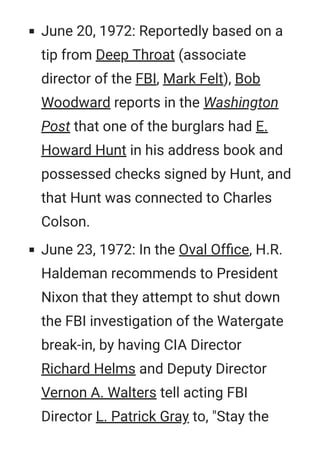 Timeline of the watergate scandal wikipedia | PDF