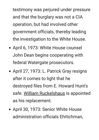 Timeline of the watergate scandal wikipedia | PDF