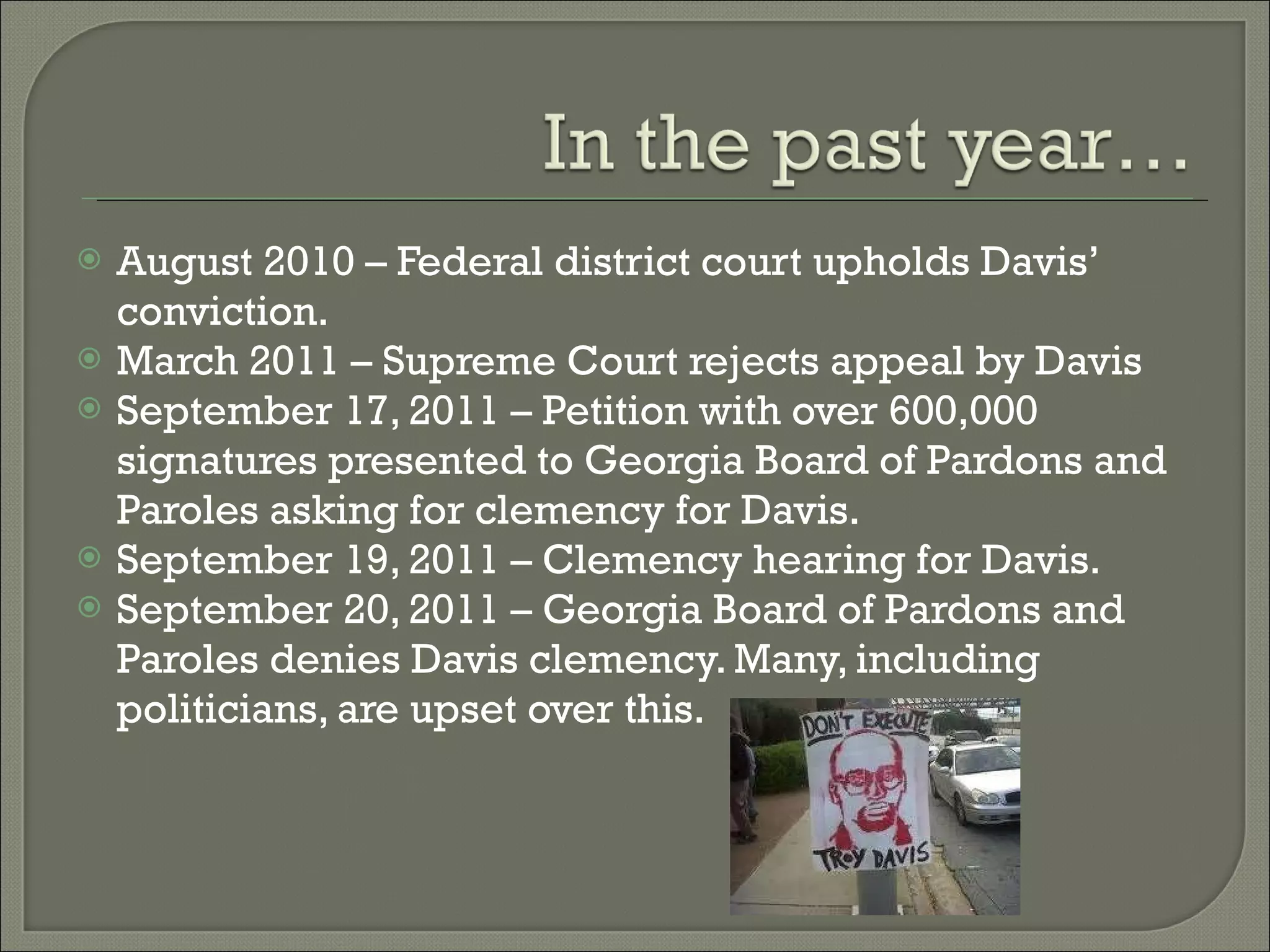 Timeline of Troy Davis case | PPT