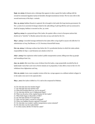 Timeline of war on terror | DOC