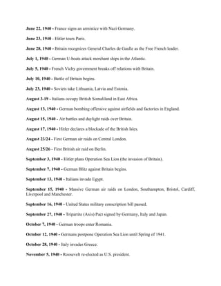 Timeline of (ww ii) | PDF