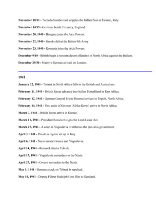 Timeline of (ww ii) | PDF