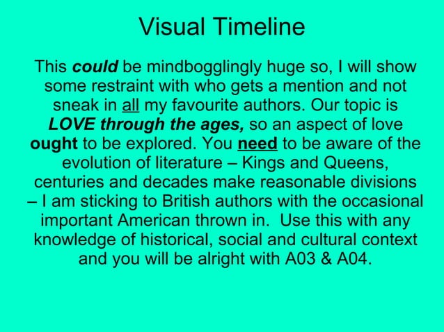 English Literature Timeline | PPT | Books and Literature