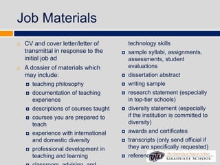 Academic Job Panel/Timelines to Graduation, Spring 2012 | PPT
