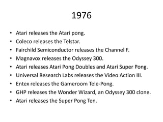 Timeline of video game consoles | PPT