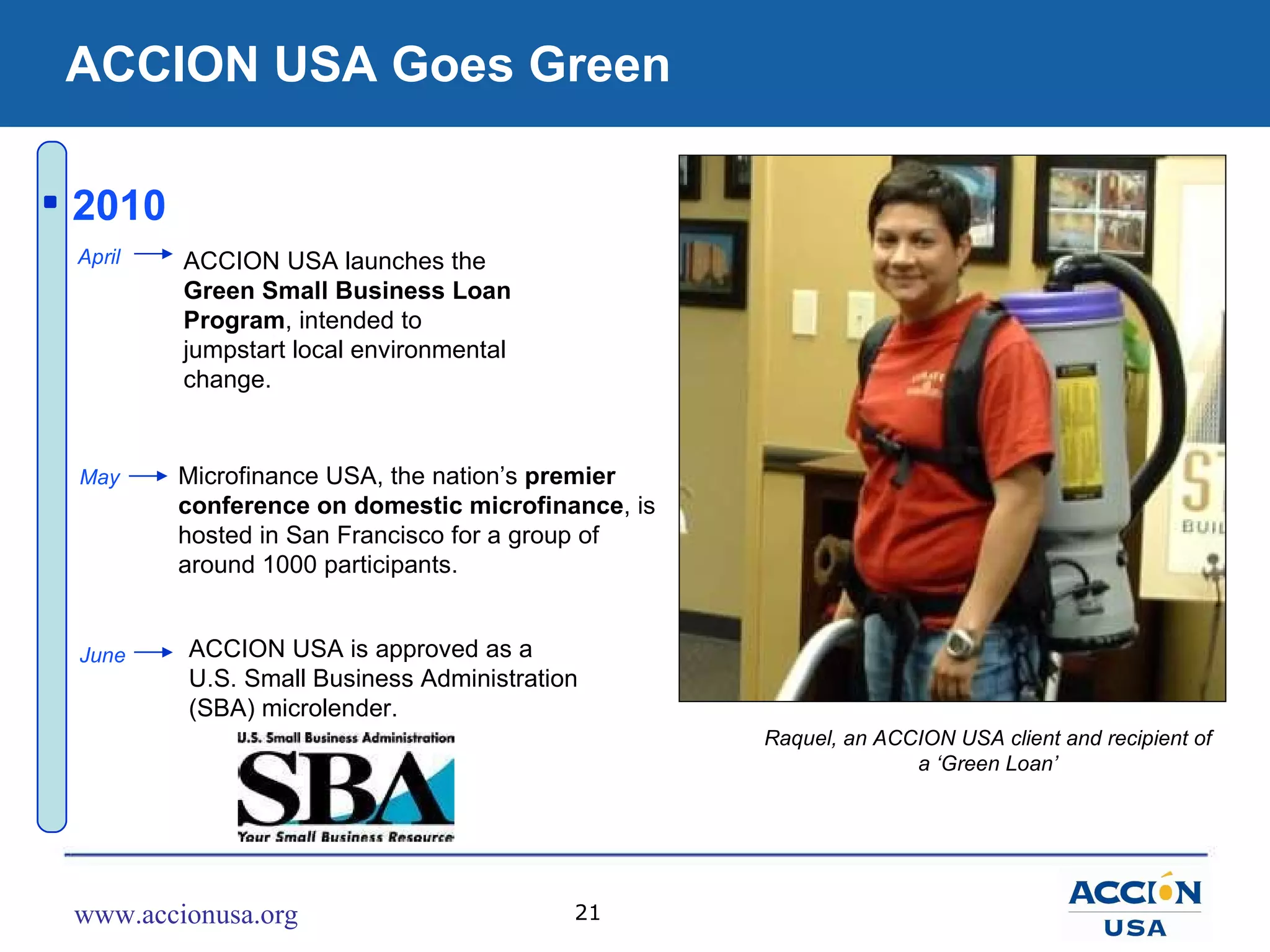 ACCION USA: From Pioneer to Leader in Domestic Microfinance | PPT