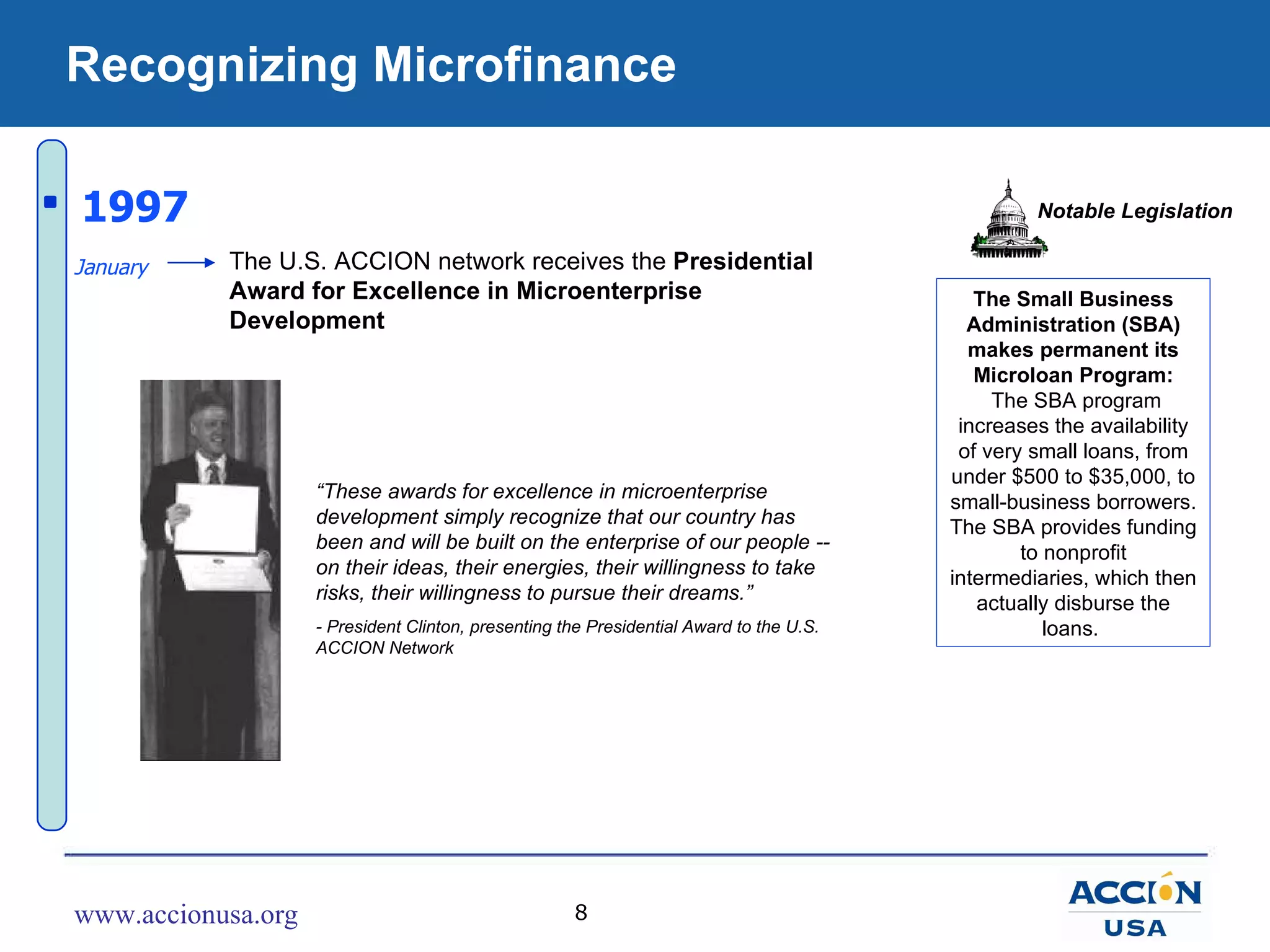 ACCION USA: From Pioneer to Leader in Domestic Microfinance | PPT