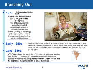 ACCION USA: From Pioneer to Leader in U.S. Microfinance | PPT