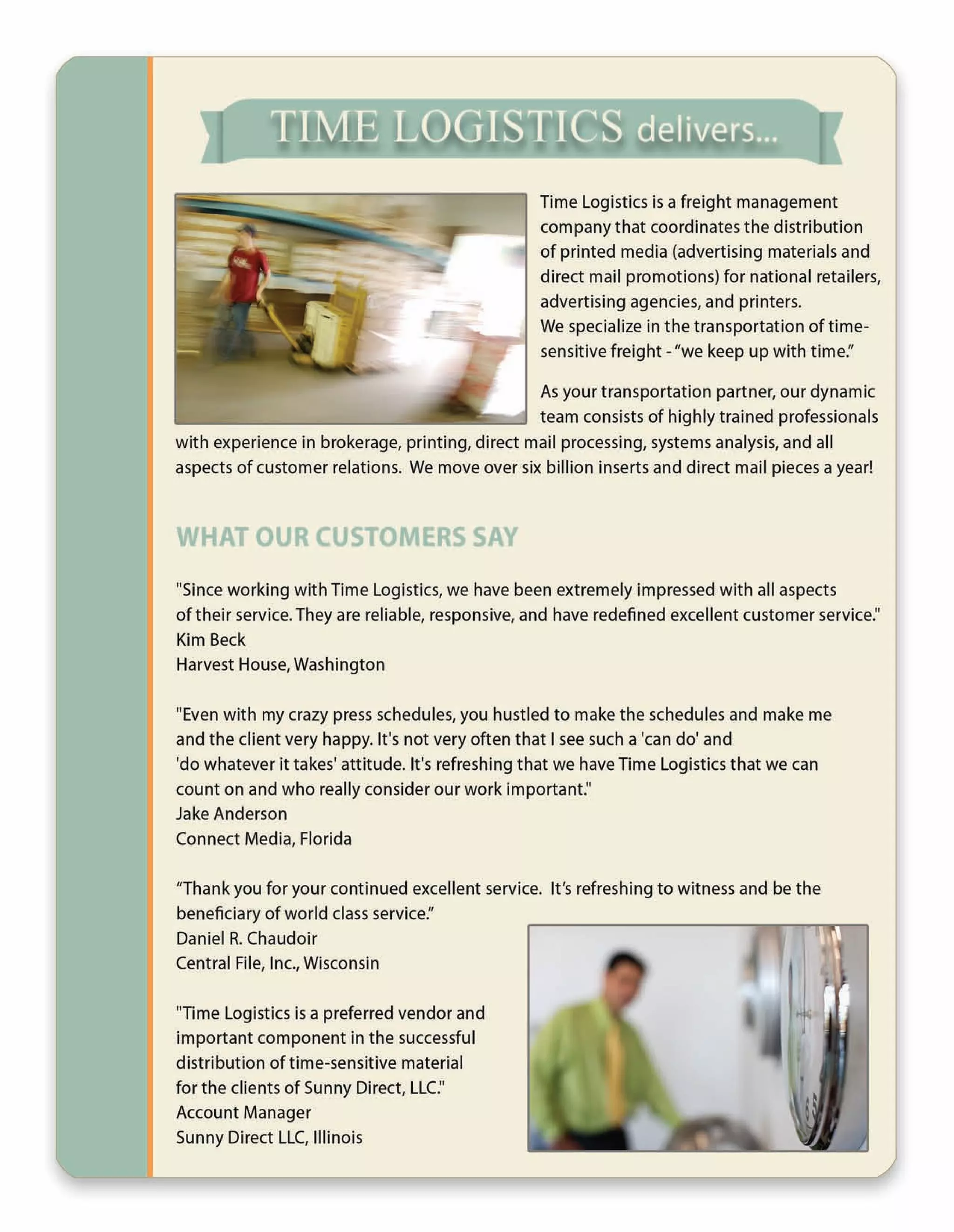 Time Logistics Brochure | PDF