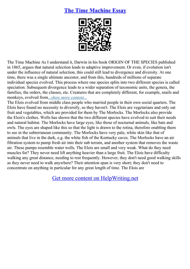 Time Machine Essay | PDF