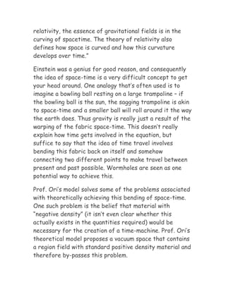 Time machine theory | DOC | Physics | Science