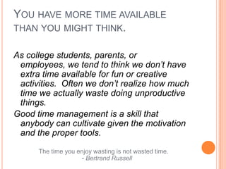 Time Management | PPTX | Homework and Study | Education