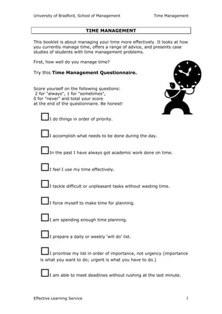 Timemanagement | PDF