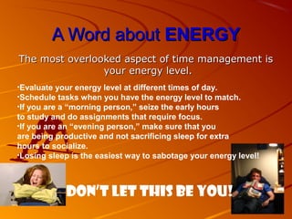 Time Management For College Students | PPT