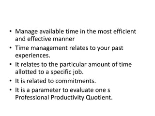 Time management as a Soft Skill | PPTX