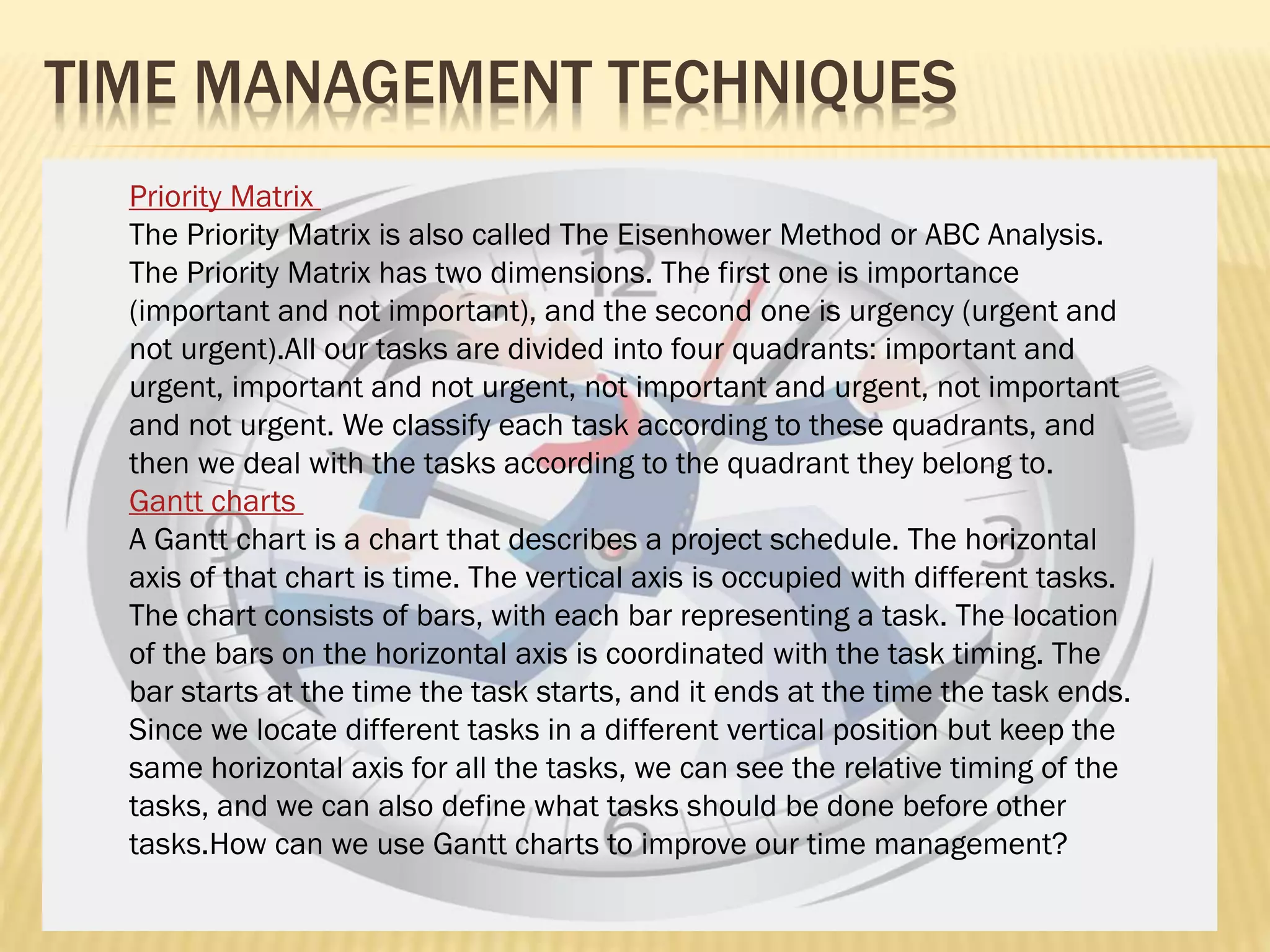 Time management | PPTX | Resume Writing and Advice | Job Search