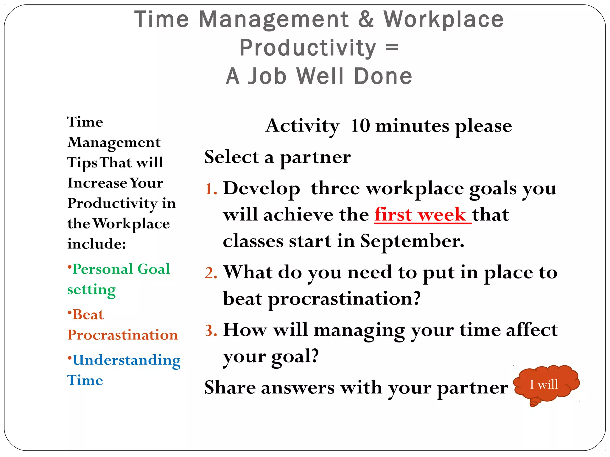 Time management ih Head Start | PPT