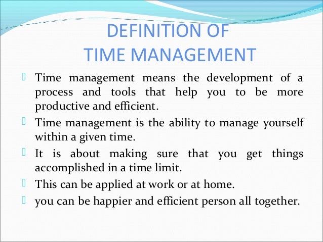 Time Management Time Management
