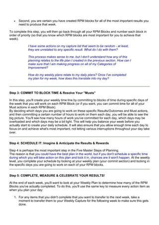 Time Management - Anthony Robbins - Rapid Planning Method | PDF