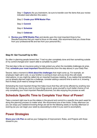 Time Management - Anthony Robbins - Rapid Planning Method | PDF