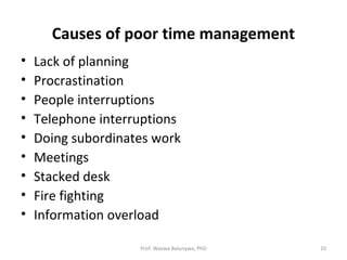 Improving Efficiency through Improving Time management | PPT