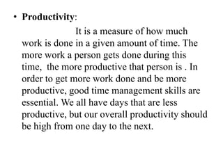 Time Management and Productivity | PPTX
