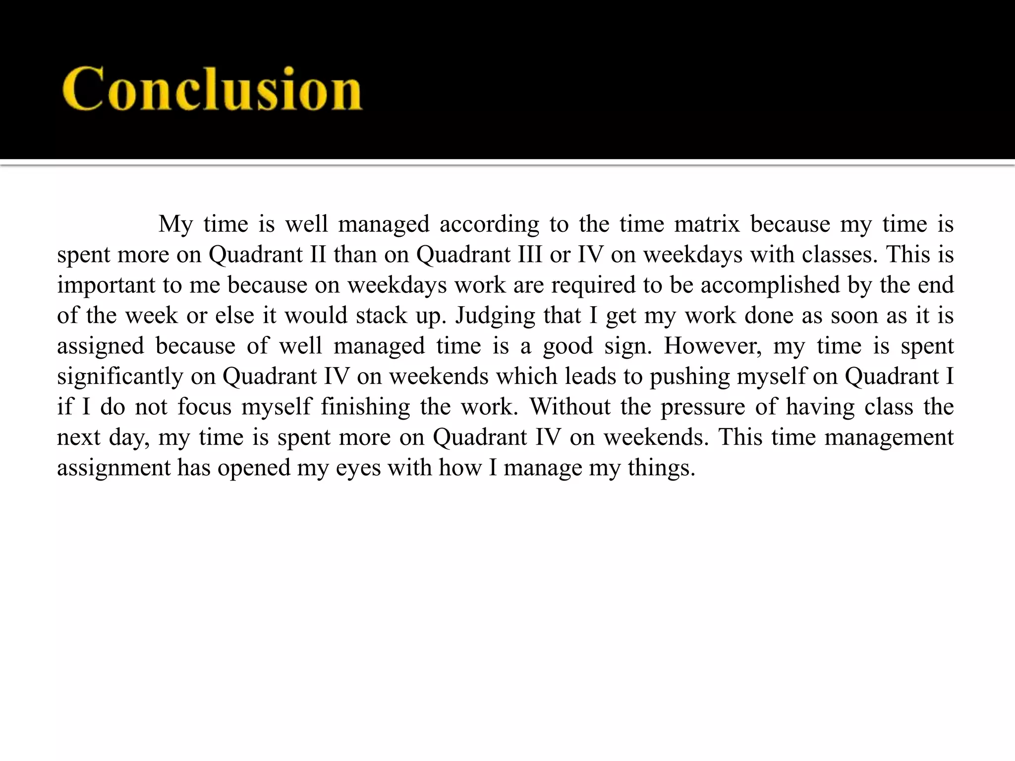 Time management assignment | PPT