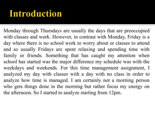 Time management assignment | PPTX