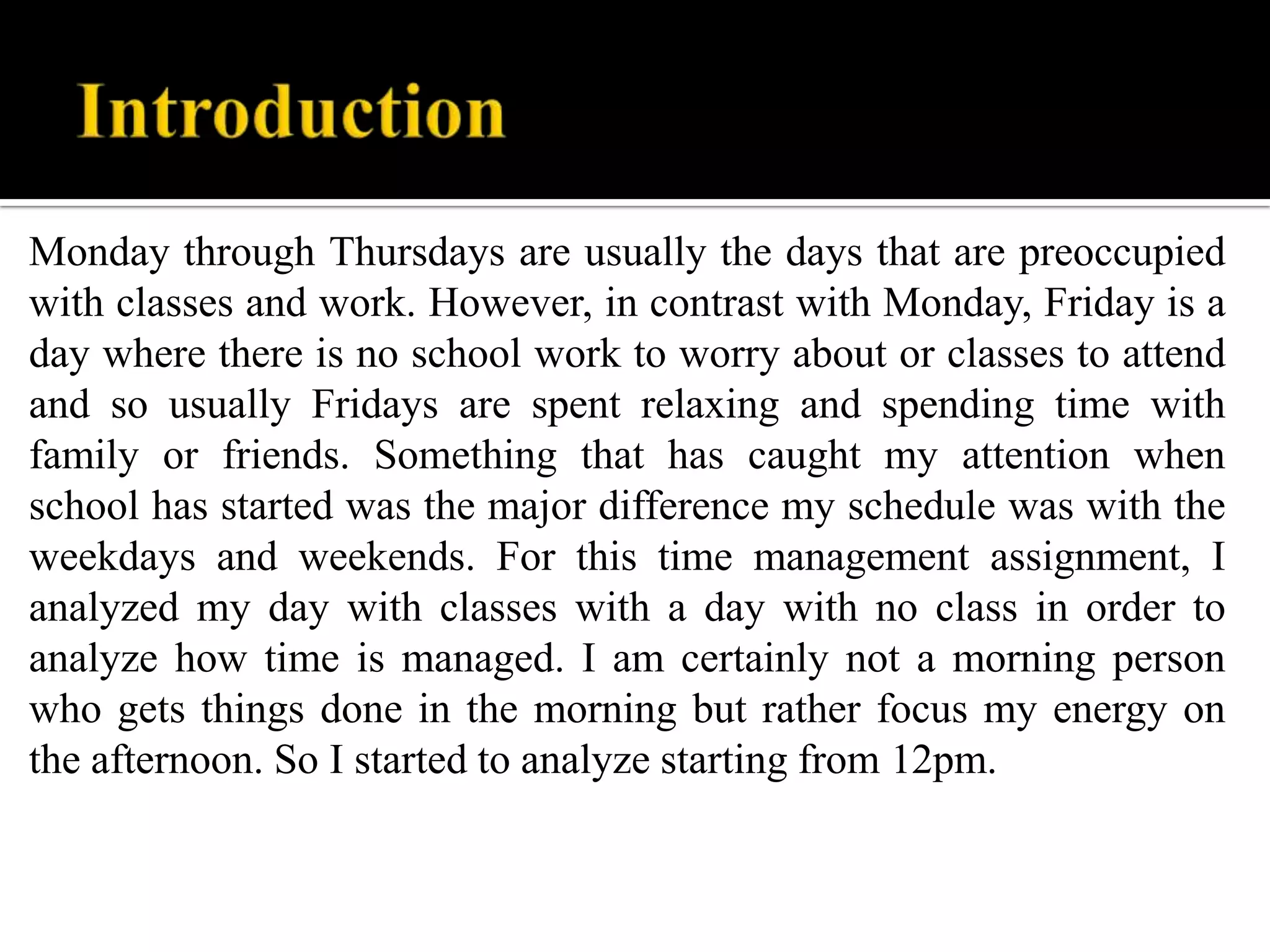 Time management assignment | PPT