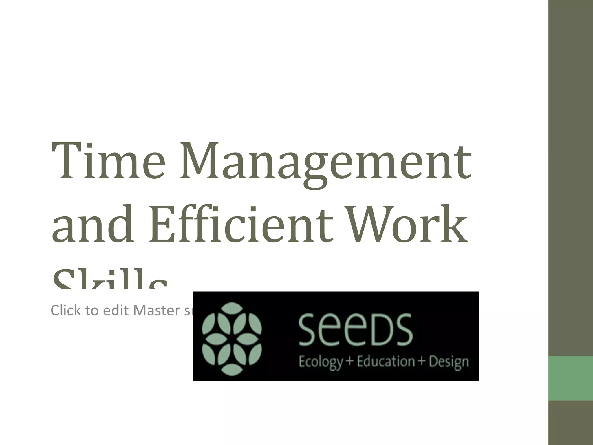 Time management, efficient work skills | ODP