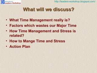 Time Management For Stress Management | PPT