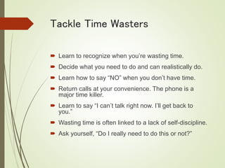 Time management for students. for effectveness | PPTX | College ...