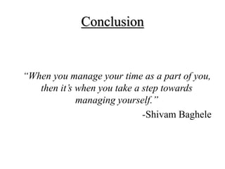 Time management is self management | PPTX