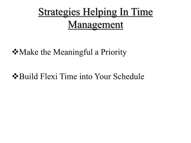 Time management is self management | PPTX