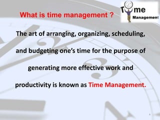 Time management presentation. | PPTX | Business | Business and Finance