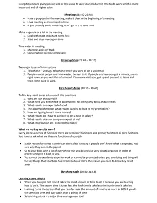 Time management notes | DOC