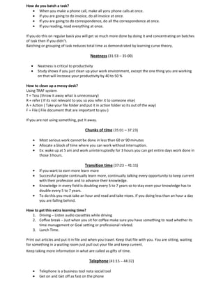 Time management notes | DOC