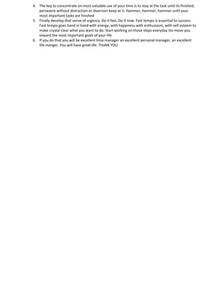 Time management notes | DOC