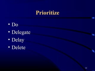 Time management ob final | PPT | Resume Writing and Advice | Job Search