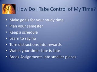 Learning 101: Time Mangement | PPTX