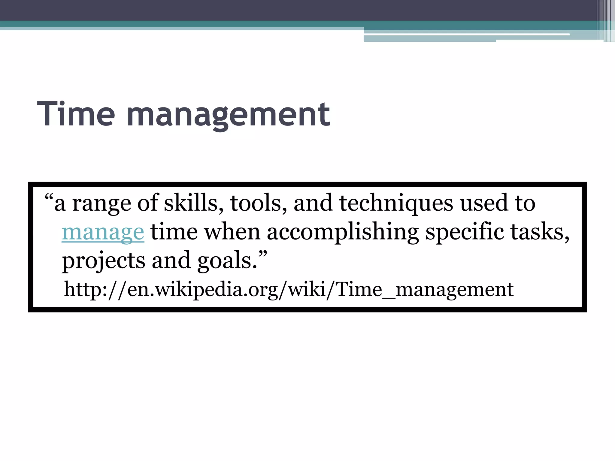 Time Management Power Point Presentation | PPTX