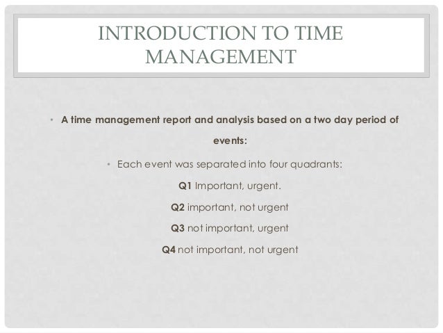 Time management presentation